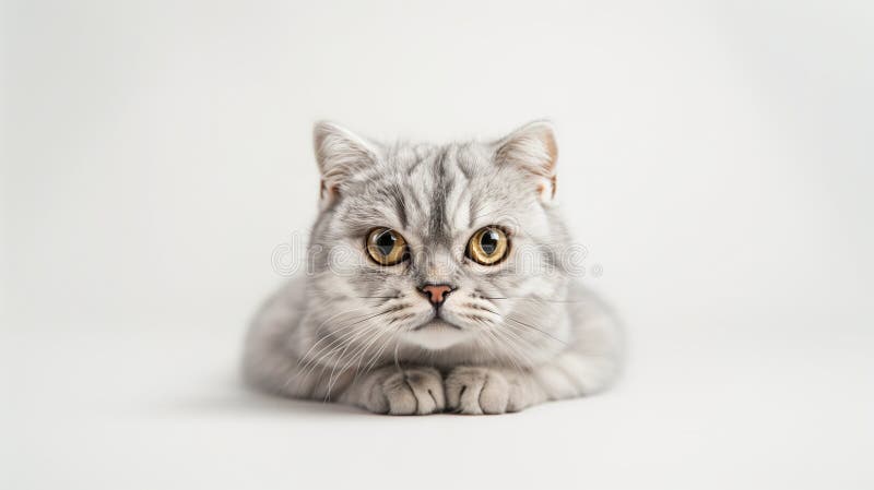 Front Side Close-up of a British Shorthair Cat with an Alert Expression ...