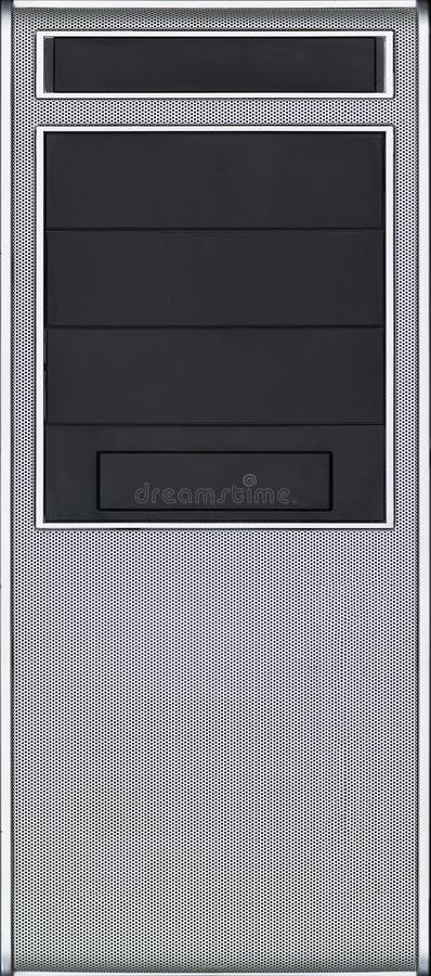 Front Side of Computer Case Made from Silver Steel. Stock Photo - Image ...