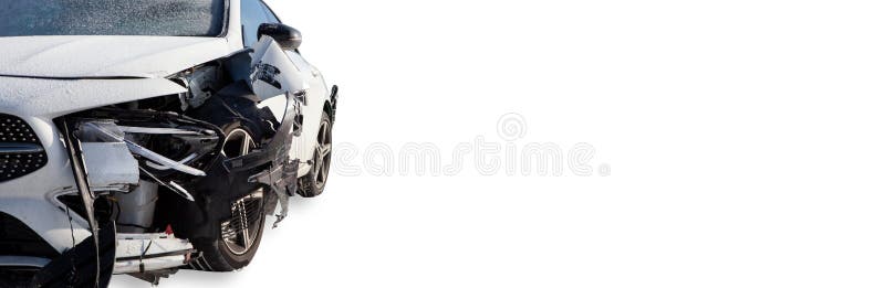 Front Side of Crashed Car from Accident - Banner Stock Photo - Image of ...