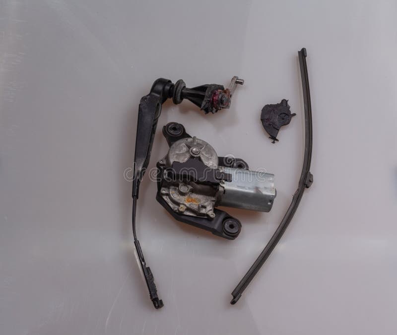 Defective Wiper of a Rear Window Stock Image - Image of dirt, accident ...