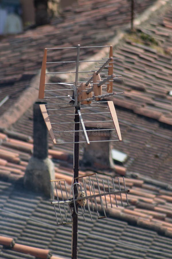 Front Side of a Directional Antenna Stock Image - Image of rooftop ...