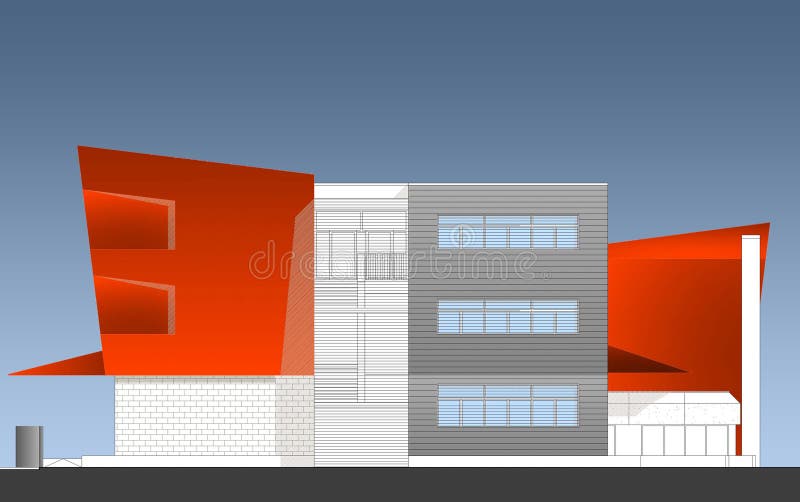 Front side of high school stock illustration. Illustration of ...