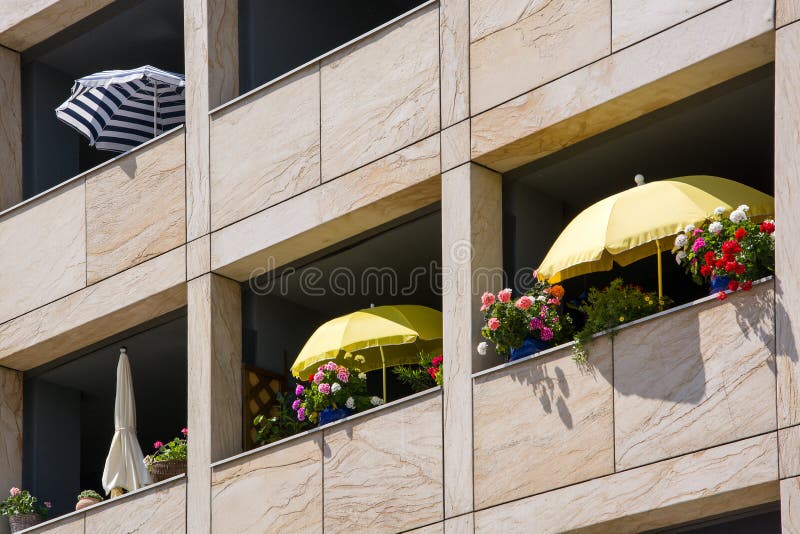 Front Side of a House with Balconies Stock Photo - Image of house ...