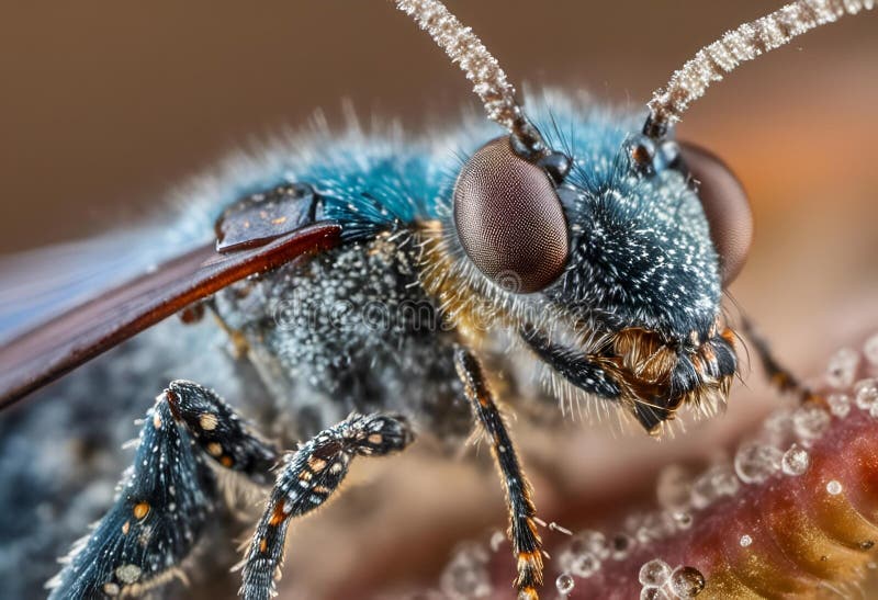 The Front Side of an Insect on Top of a Piece of Food Stock ...