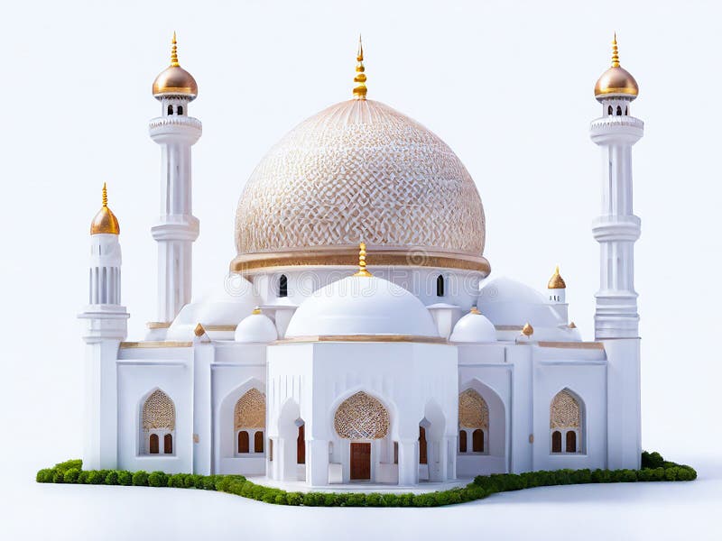 The Front Side of the Mosque, Ai Generator Stock Illustration ...