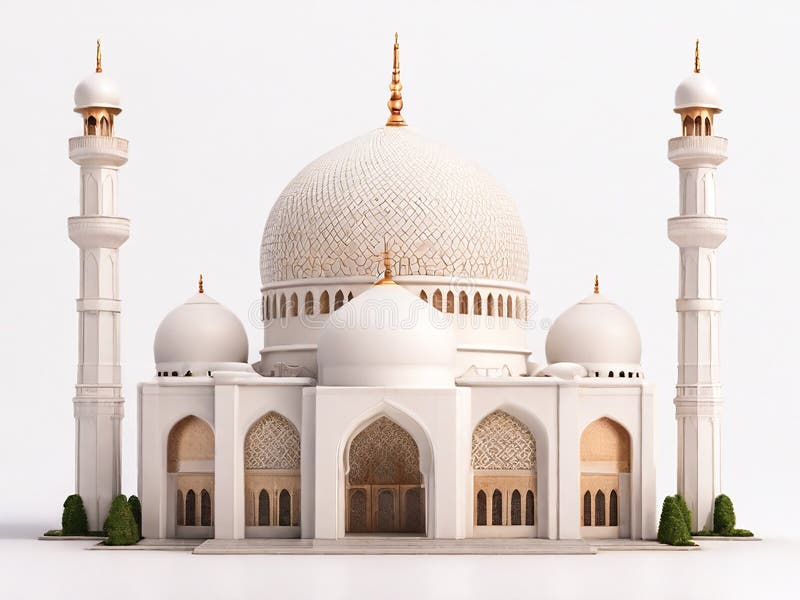 The Front Side of the Mosque, Stock Illustration - Illustration of ...