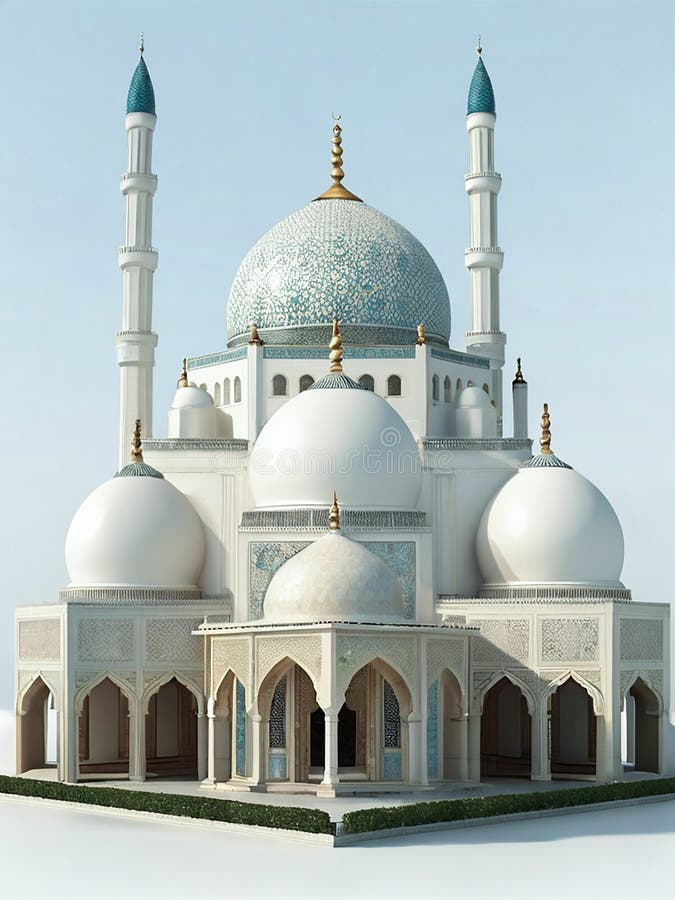 The Front Side of the Mosque, Ai Generator Stock Illustration ...