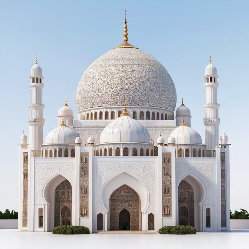 The Front Side of the Mosque Stock Illustration - Illustration of ...