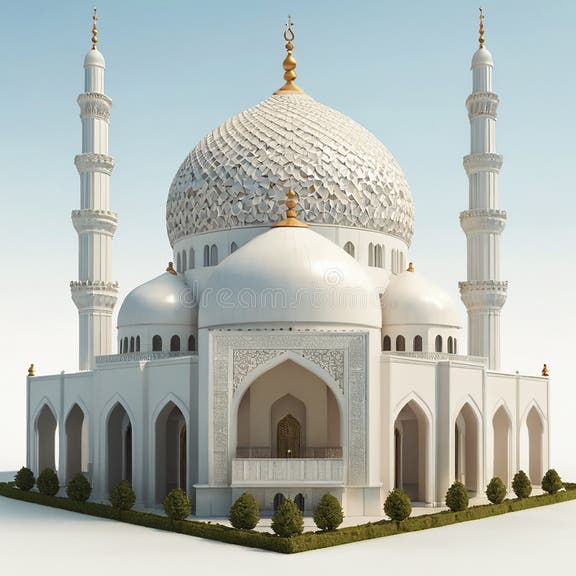 The Front Side of the Mosque, Stock Illustration - Illustration of ...