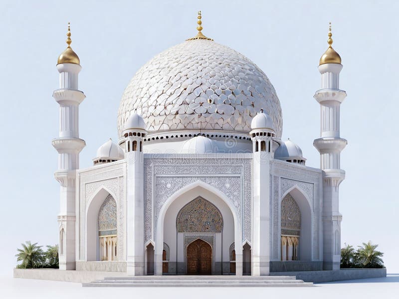 The Front Side of the Mosque, Stock Illustration - Illustration of ...