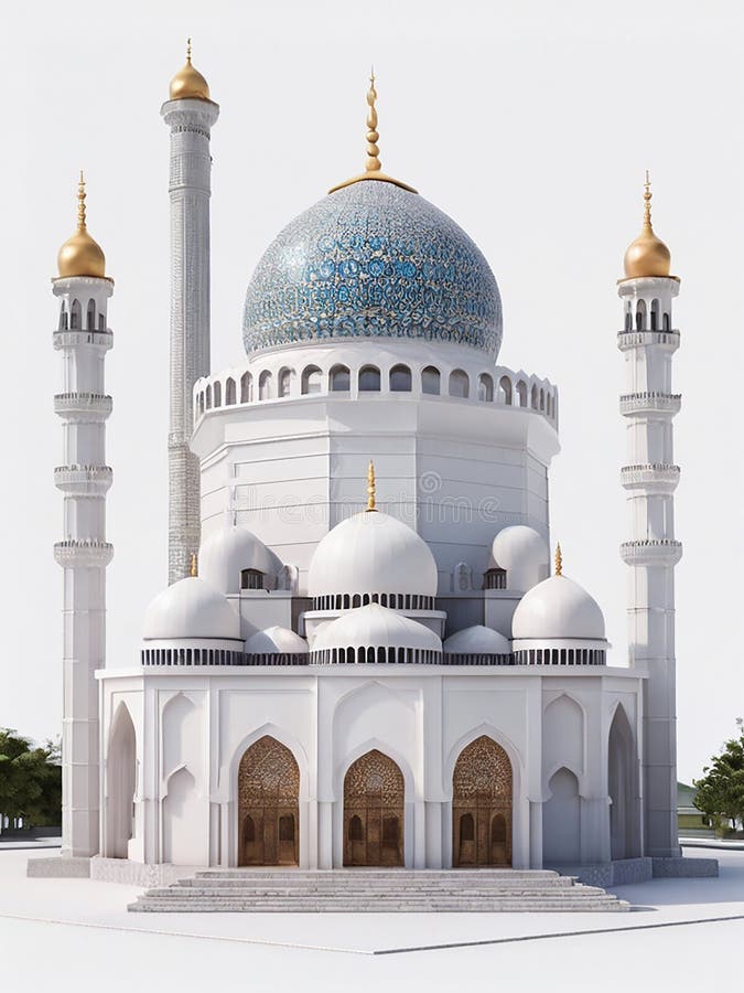 The Front Side of the Mosque, Ai Generator Stock Illustration ...