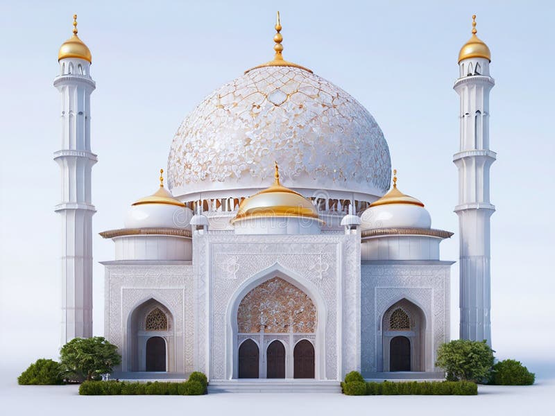 The Front Side of the Mosque, Ai Generator Stock Illustration ...