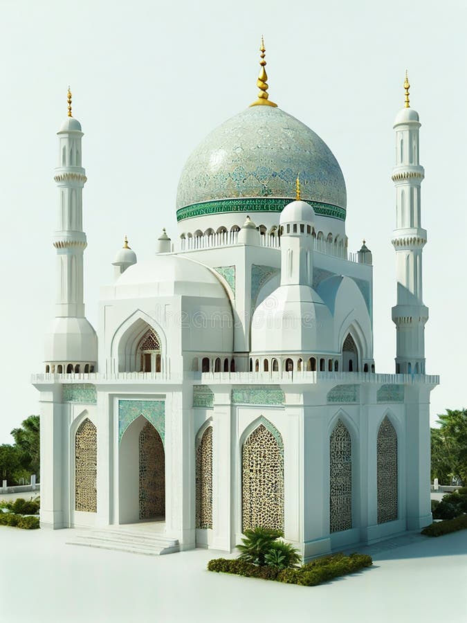 The Front Side of the Mosque, Stock Illustration - Illustration of ...