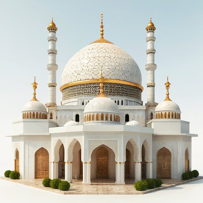 The Front Side of the Mosque, Ai Generator Stock Illustration ...