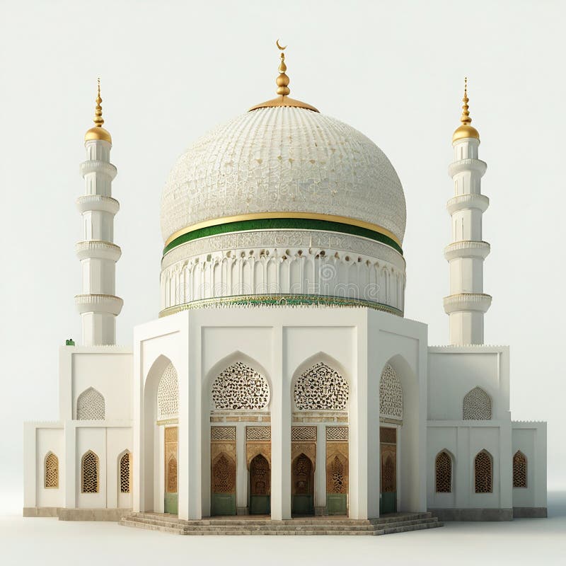 The Front Side of the Mosque, Stock Illustration - Illustration of ...