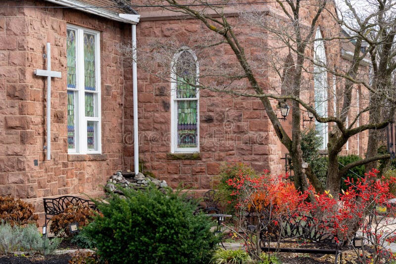 Stone Church Building stock photo. Image of stone, windows - 212164442