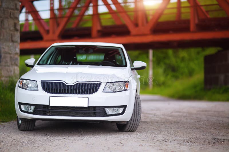 Front-side View of a Car on Nature Background Stock Photo - Image of ...