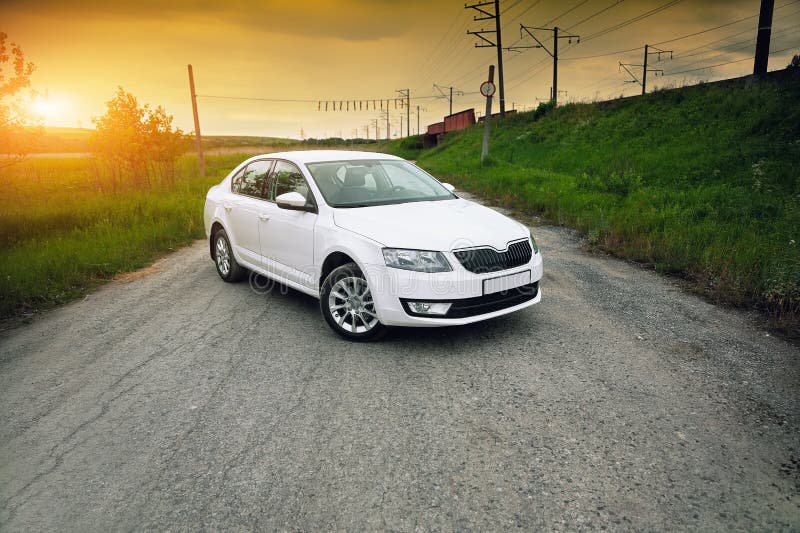 Front-side View of a Car on Nature Background Stock Photo - Image of ...
