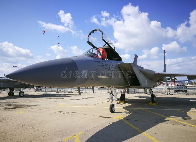 Jet Fighter Plane Flies and Shows a Performance at the Airshow in the ...
