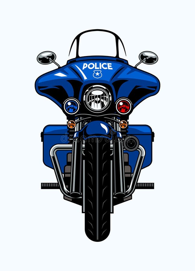 Police Motorcycle Cartoon Colored Clipart Stock Vector - Illustration ...