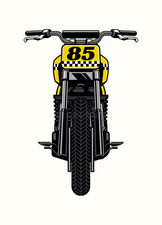Front Side View of Racing Flat Tracker Motorcycle Stock Vector ...