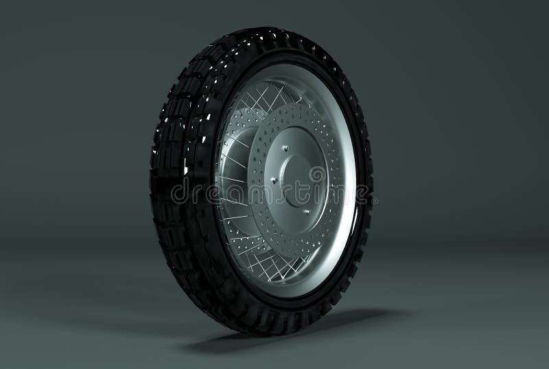 Front and Side View of Racing, Road and Off-road, Motorcycle Tires. 3d ...