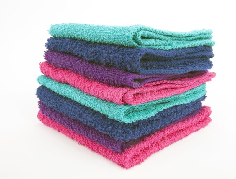 Stacked washcloths stock photo. Image of fabric, cotton - 193562790