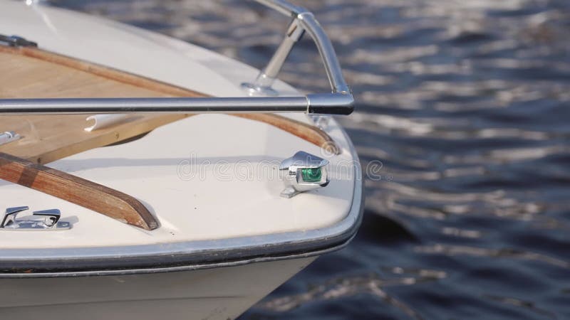 Front Side of Yacht or Speed Motor Boat at the Pier Stock Video - Video ...