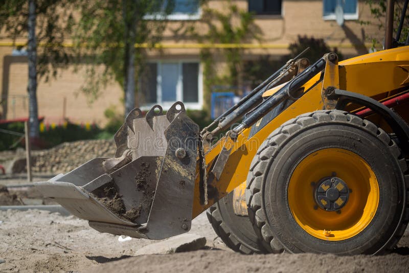 Front Side of the Yellow Front Loader Stock Photo - Image of labor ...