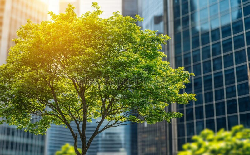In Front of Skyscrapers, a Group of Urban Trees Blends Nature and ...