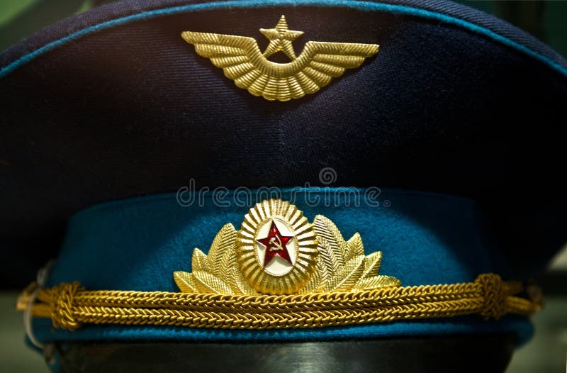 The Front of a Soviet Era Military Cap Stock Image - Image of piloting ...