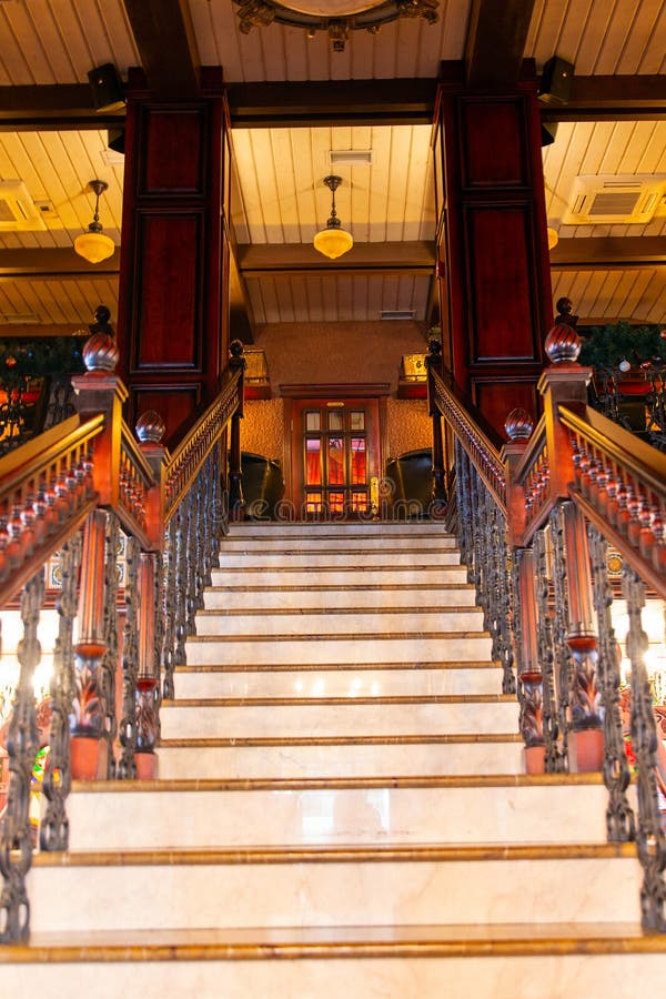 Front Staircase in an Expensive Restaurant. Luxurious Interior of ...