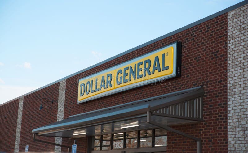 Front Store Sign of a Dollar General in the Morning Light. Editorial ...
