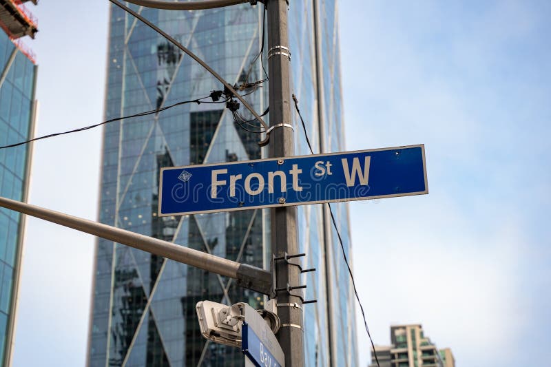 Front Street West Sign in Downtown Toronto Stock Image - Image of ...
