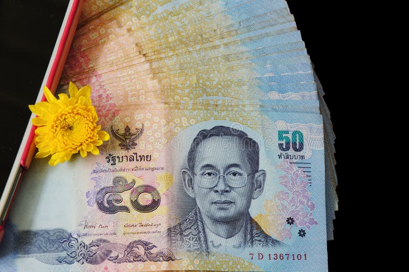 Front of Thai Fifty Baht Banknotes Stock Image - Image of banking ...