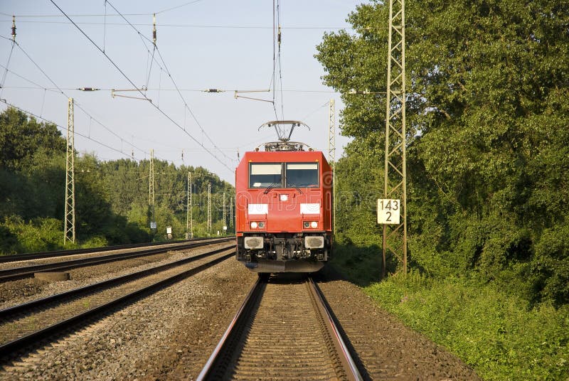 Closeup of Red Orange Train, Diesel Locomotive Stock Image - Image of ...