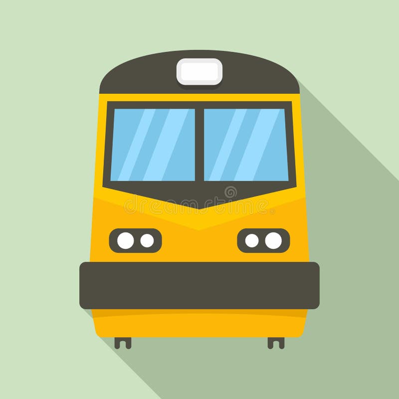 Front of Train Icon, Flat Style Stock Vector - Illustration of public ...