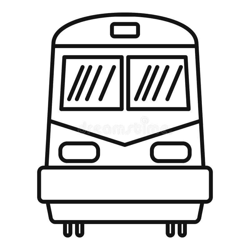 Front Train Icon, Outline Style Stock Vector - Illustration of ...