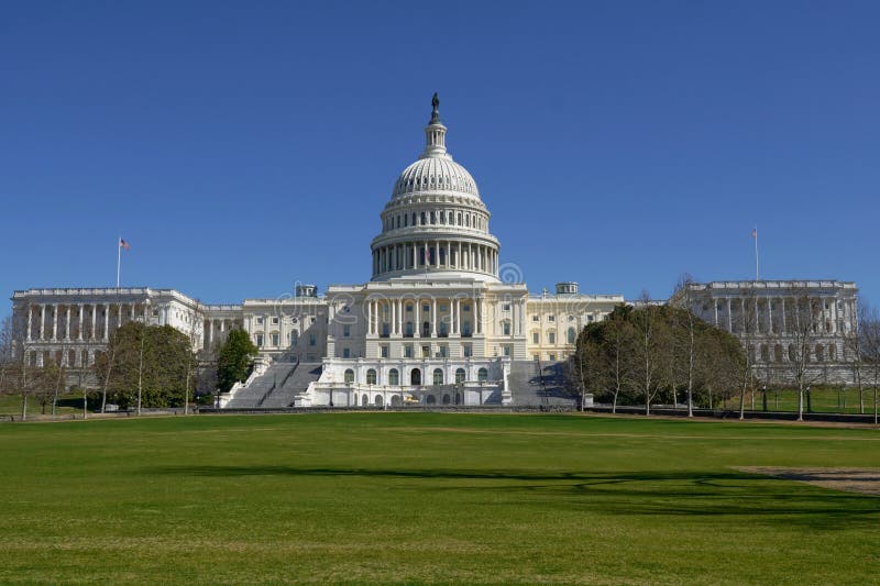 Front of the US Capital Building Stock Image - Image of blue, capitol ...