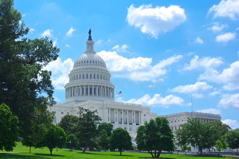 Front of the US Capitol Building Stock Image - Image of dome, capital ...