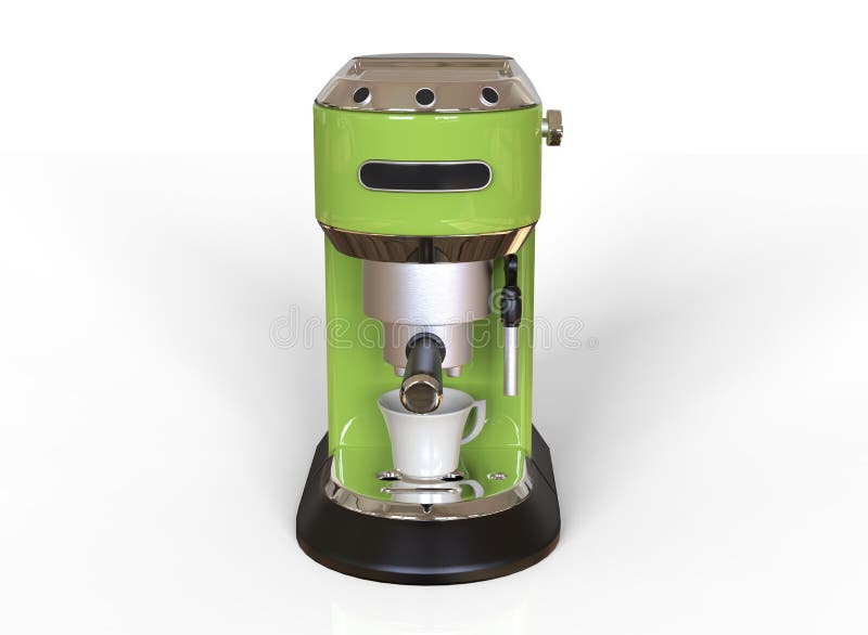 A Red Espresso Coffee Machine on a White Background. Stock Illustration ...