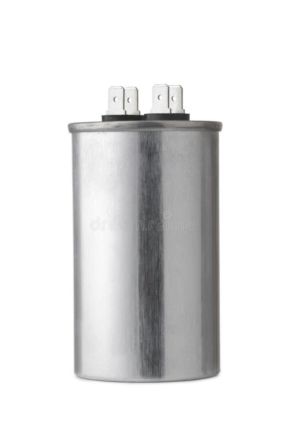 Front View of Aluminum Capacitor Stock Image - Image of electrolytic ...