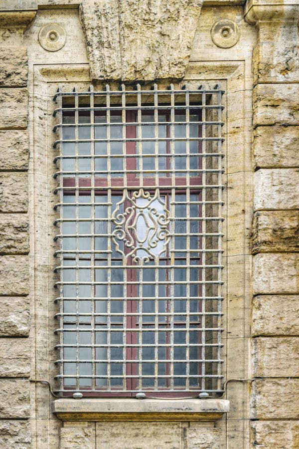 Old Style Iron Bars Window stock image. Image of vintage - 118256509