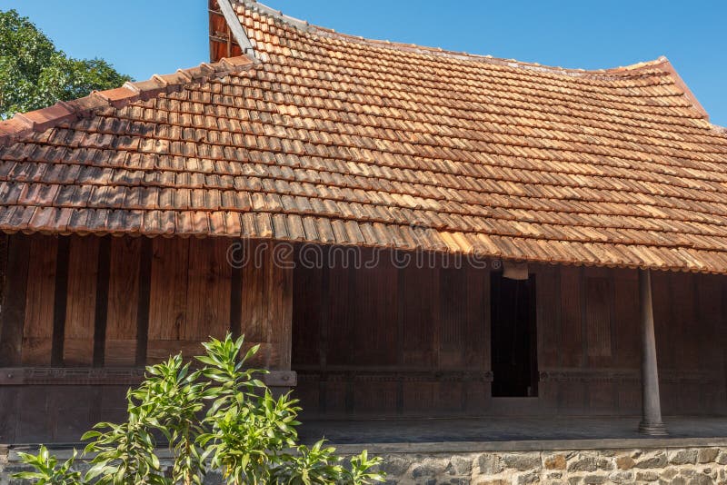 Front View of an Ancient Kerala House , Kerala, India, Feb 25 2017 ...