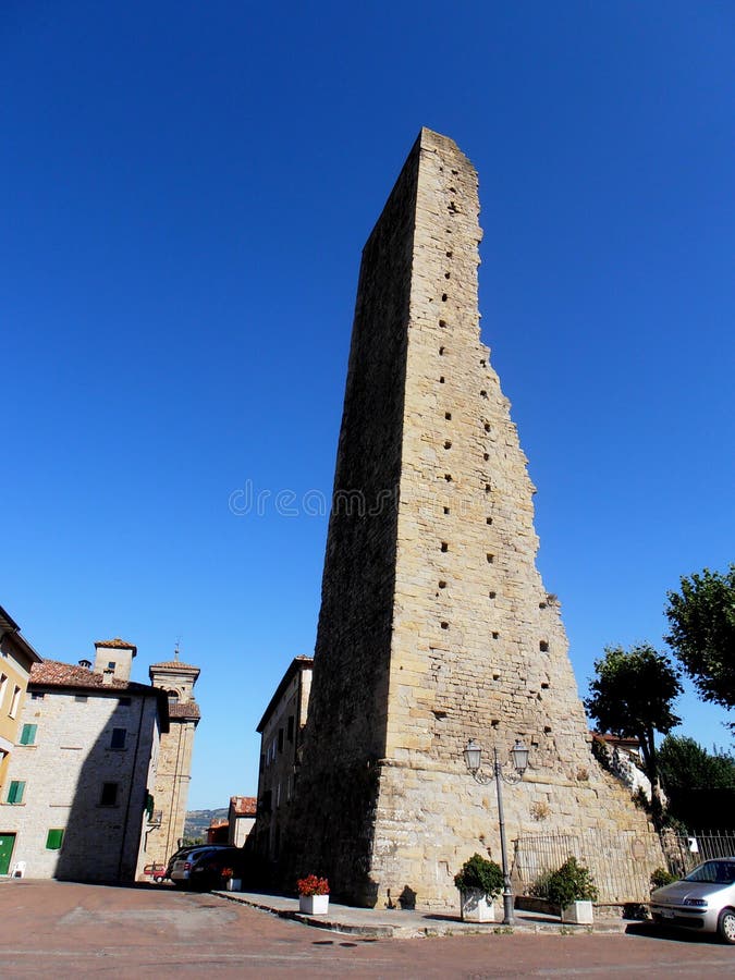 Front View of an Ancient Ruined Tower Stock Image - Image of front ...