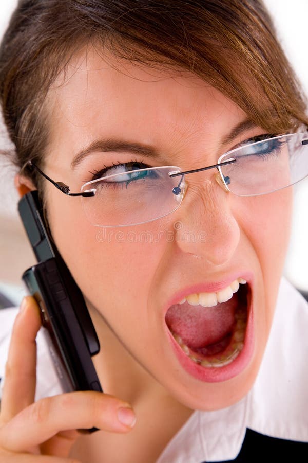 Front View of Angry Young Attorney Stock Image - Image of female ...