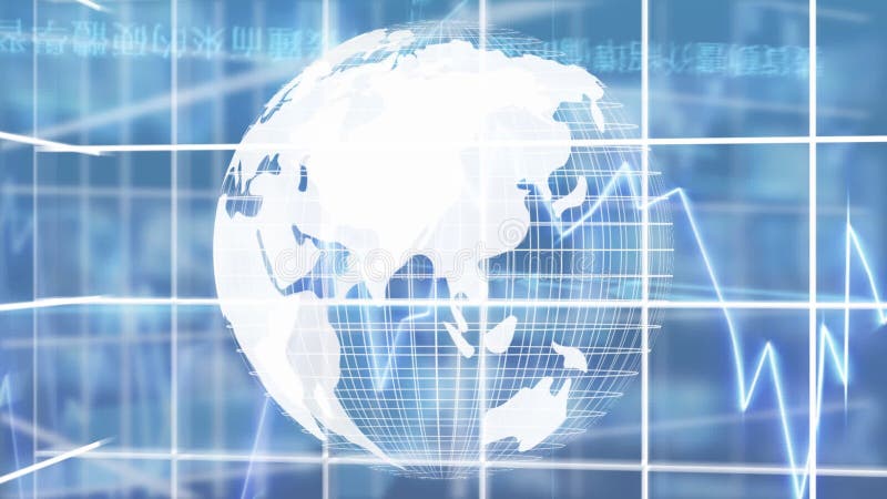 Digital Generated Animation of a Turning Globe in 3d Stock Footage ...