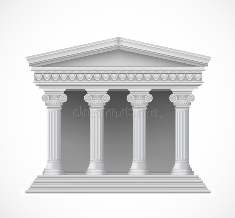 Front View of an Antique Greek Temple. Vector Stock Vector ...