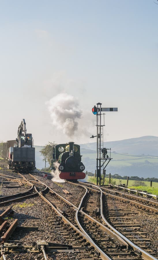 Front View of Approaching Steam Engine `Blanche` at Woody Bay Station ...