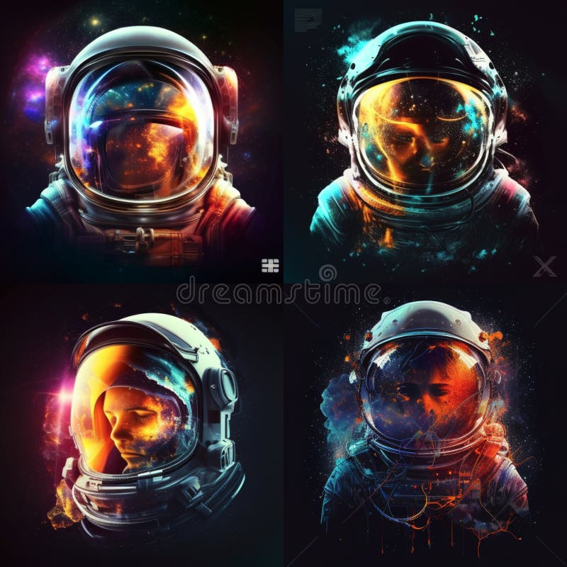 Front View Astronaut Portrait Stock Photo - Image of front, concept ...